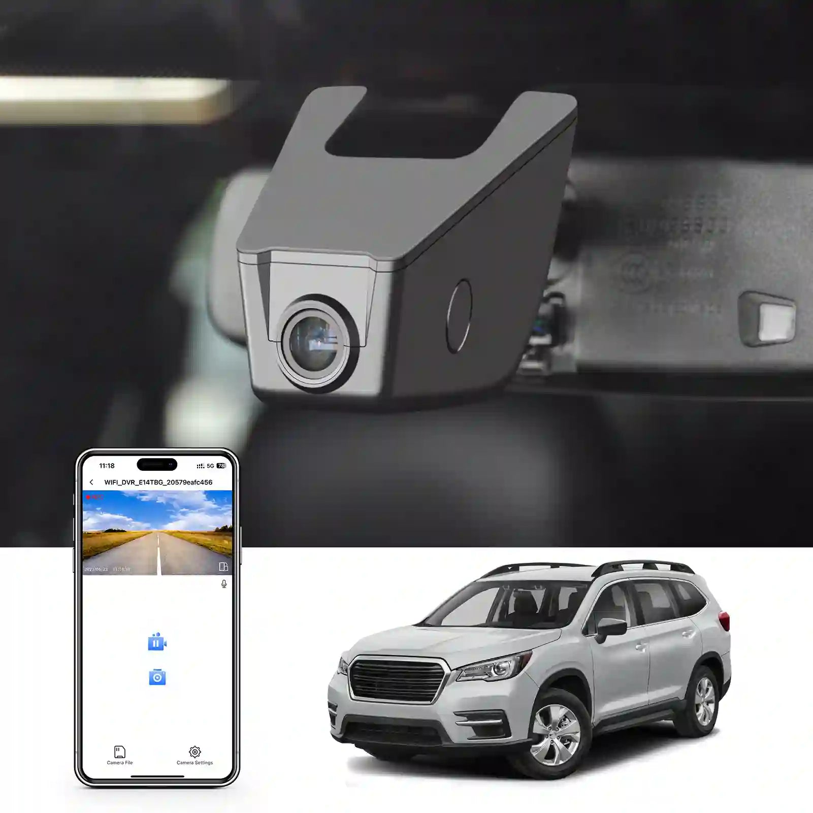 4K Dash Cam for Subaru Ascent 2019-2022 | OEM Look, UHD 2160P, WiFi, 64GB
